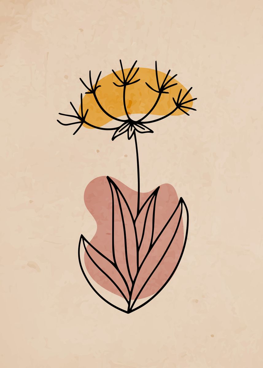 'Nordic Single flower print' Poster by Human Shadow | Displate