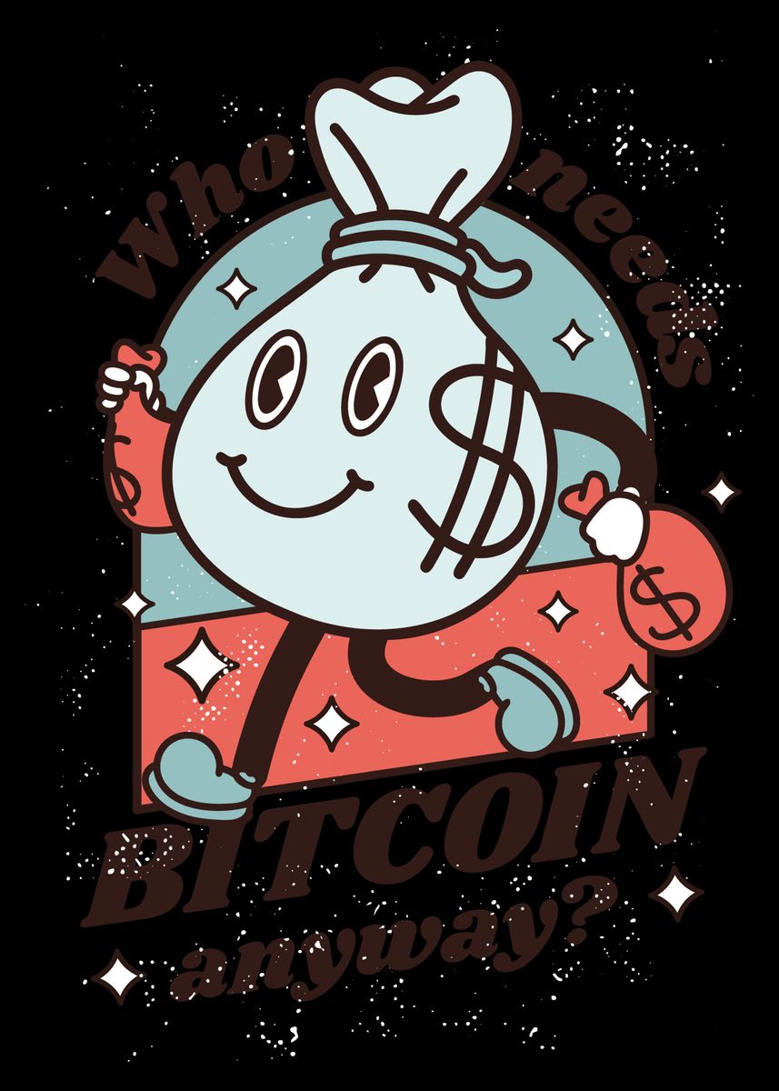 'Bitcoin money bag dollar' Poster, picture, metal print, paint by ...