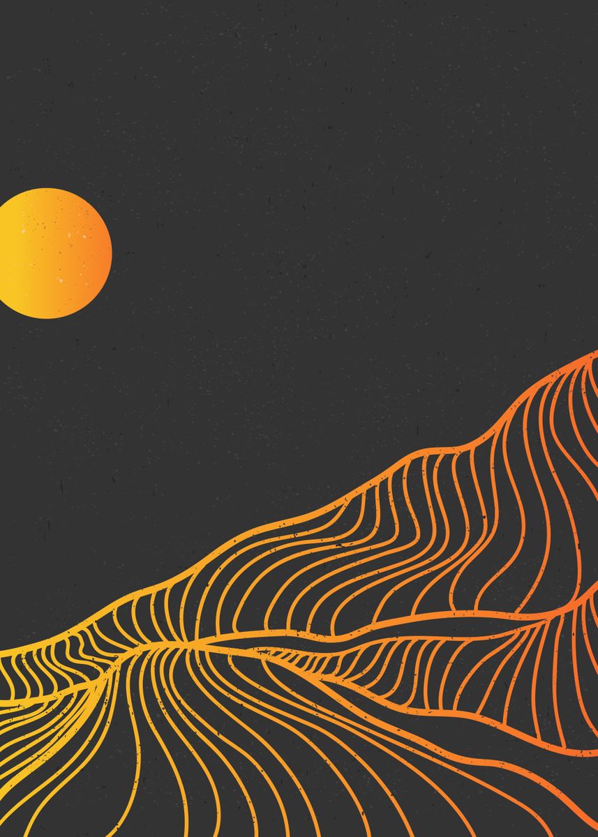 'ABSTRACT MOUNTAIN LINE ART' Poster by budi yanto | Displate