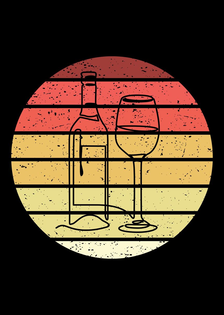 'Wine Retro Vintage' Poster by royalsigns | Displate