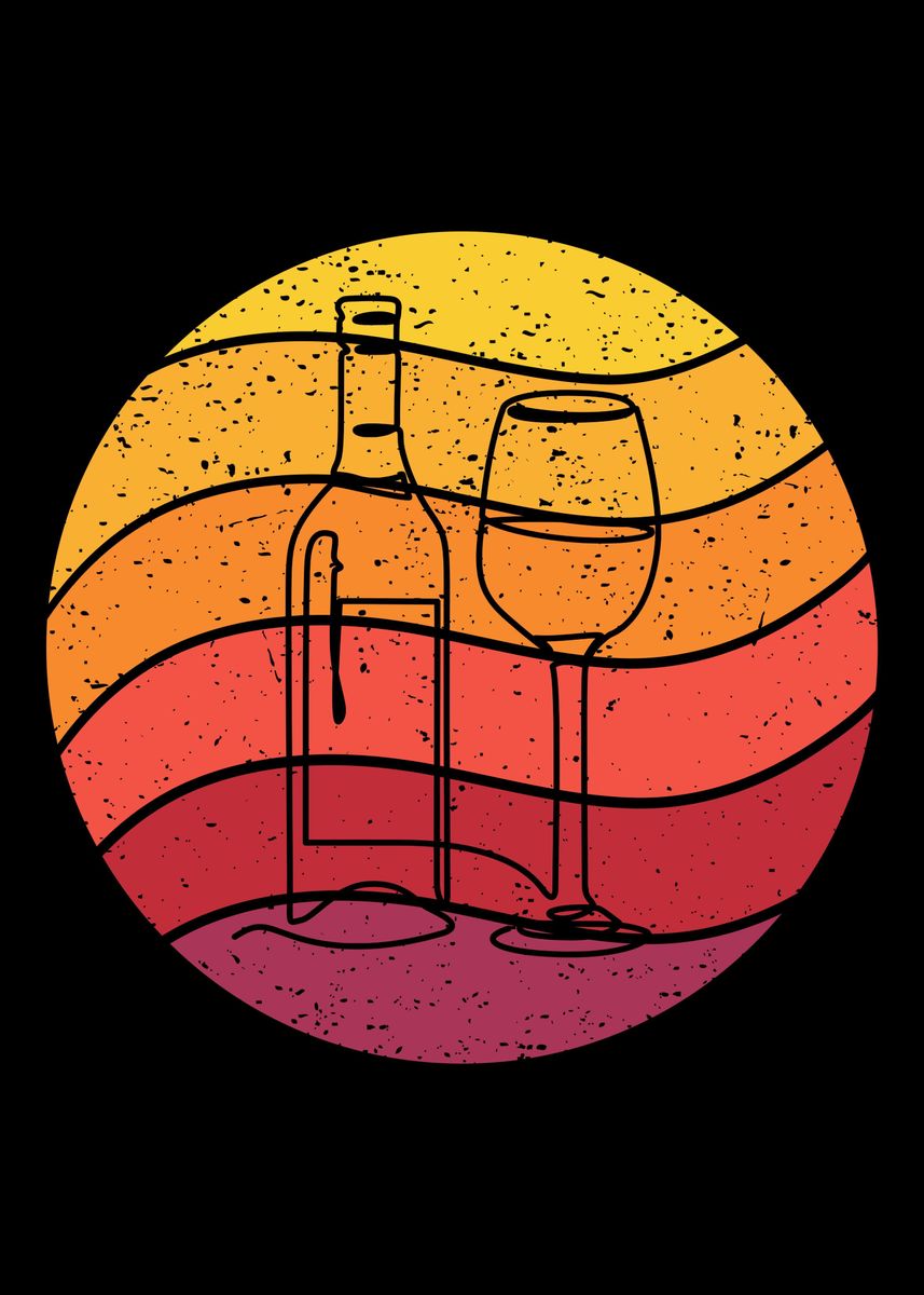 'Wine Retro Vintage' Poster by royalsigns | Displate