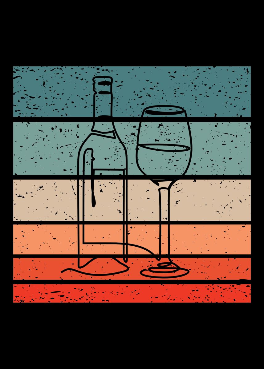 'Wine Retro Vintage' Poster, picture, metal print, paint by royalsigns ...