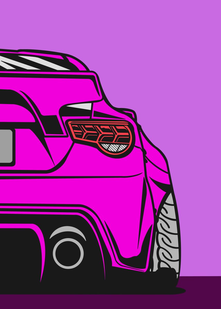 'Sexy pink super sport car' Poster by Aiden Tells | Displate