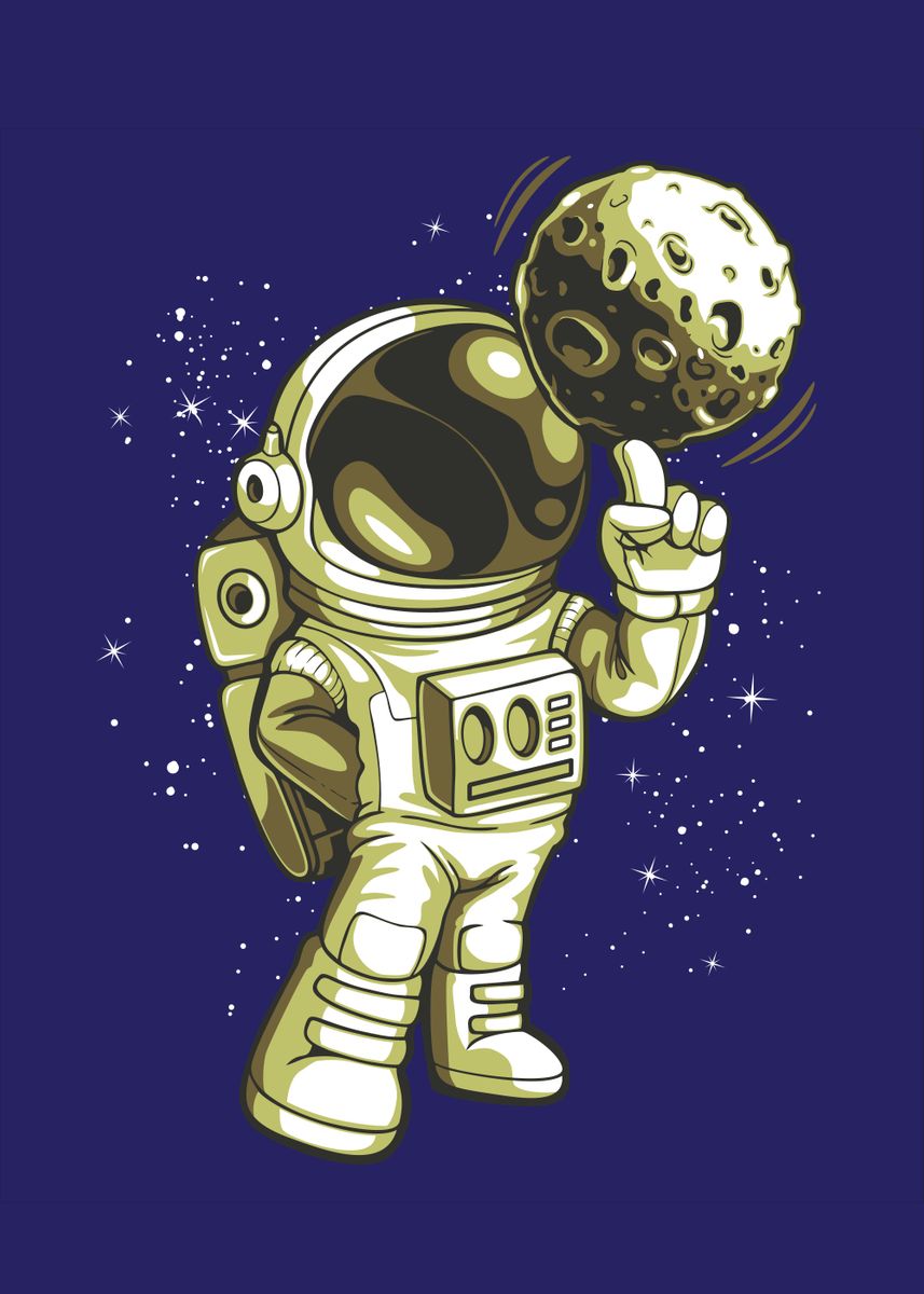 'Smart Astronaut' Poster, picture, metal print, paint by ...