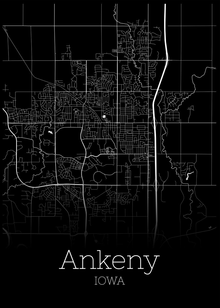 'Ankeny Iowa city map' Poster, picture, metal print, paint by RelDesign ...