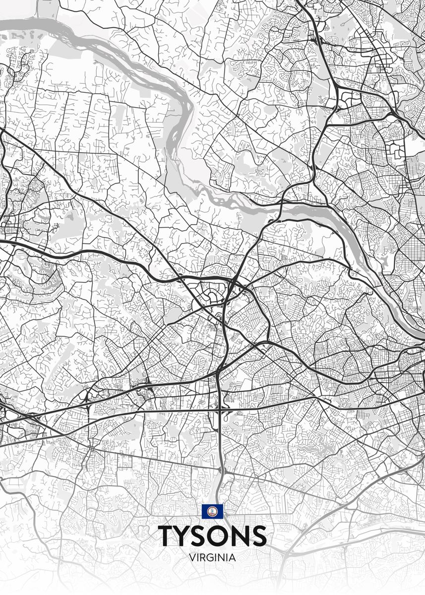 'Tysons VA' Poster, picture, metal print, paint by IMR Designs | Displate