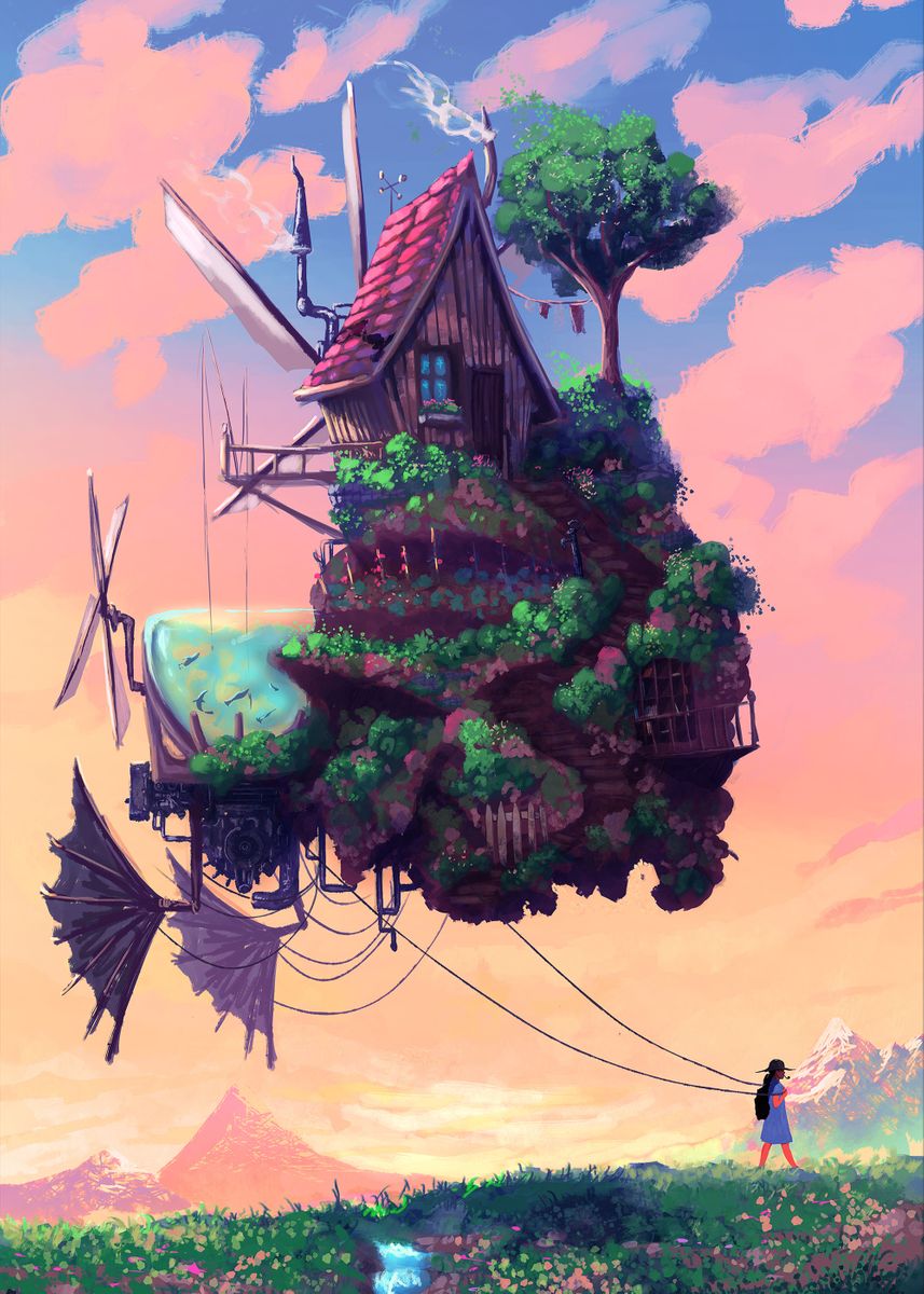 'Moving House' Poster, picture, metal print, paint by Anato Finnstark ...