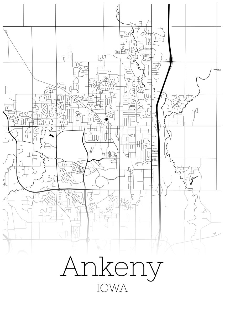 'Ankeny Iowa map' Poster, picture, metal print, paint by RelDesign ...