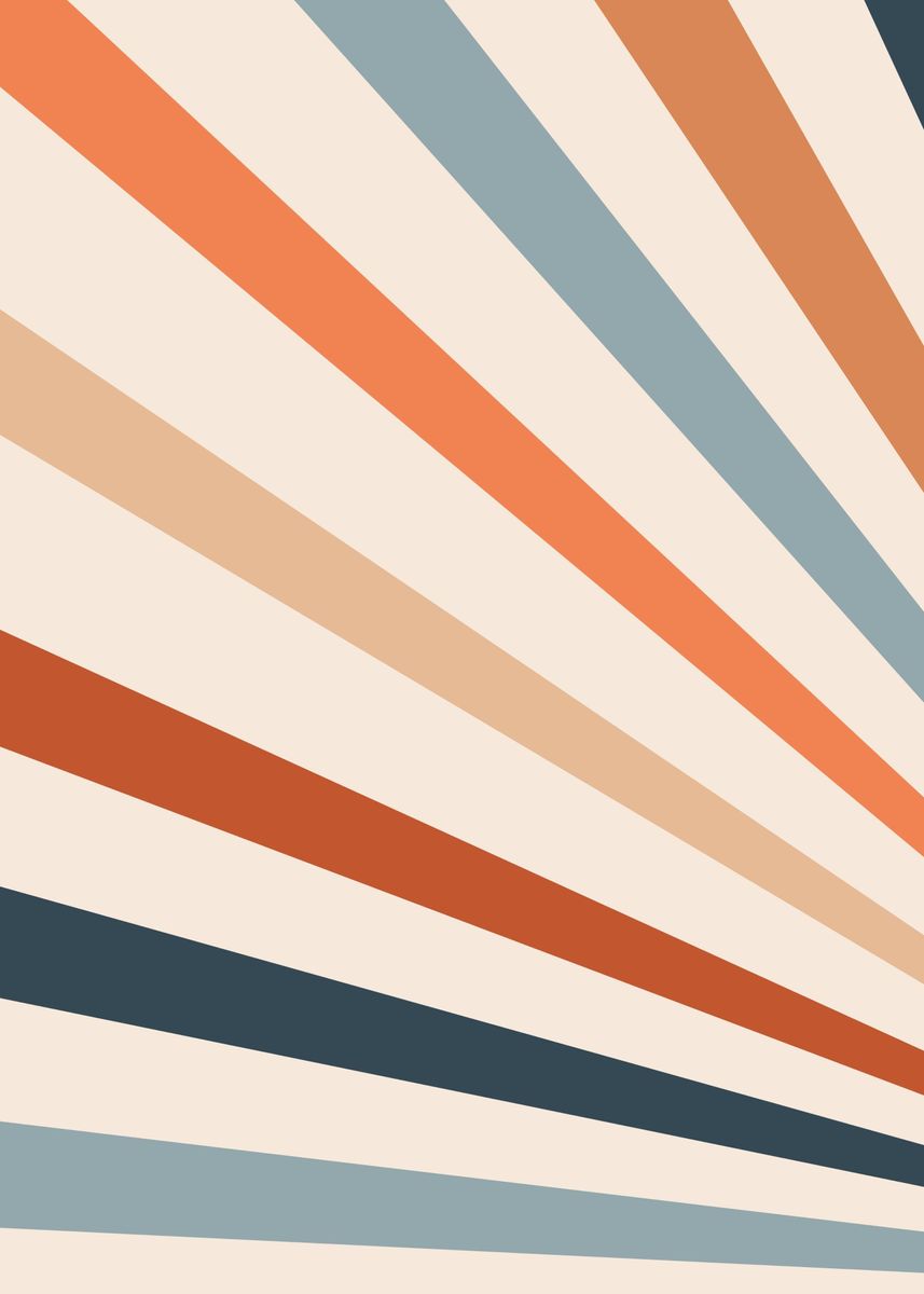 'Colorful Sun Ray Panel 1' Poster, picture, metal print, paint by Haus ...