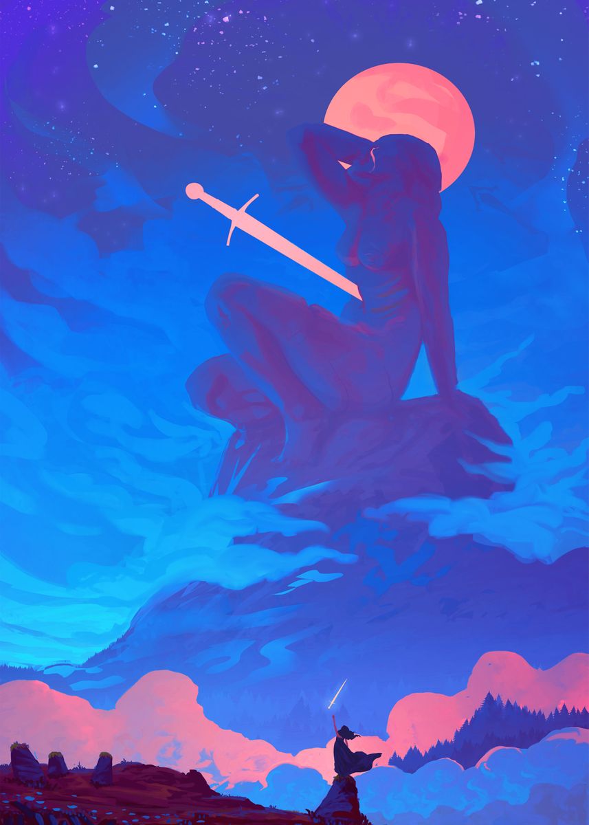 'Dual Sword' Poster, picture, metal print, paint by Anato Finnstark ...