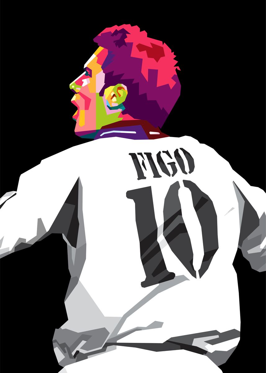 'Luis Figo' Poster, picture, metal print, paint by Aminuddin amex ...