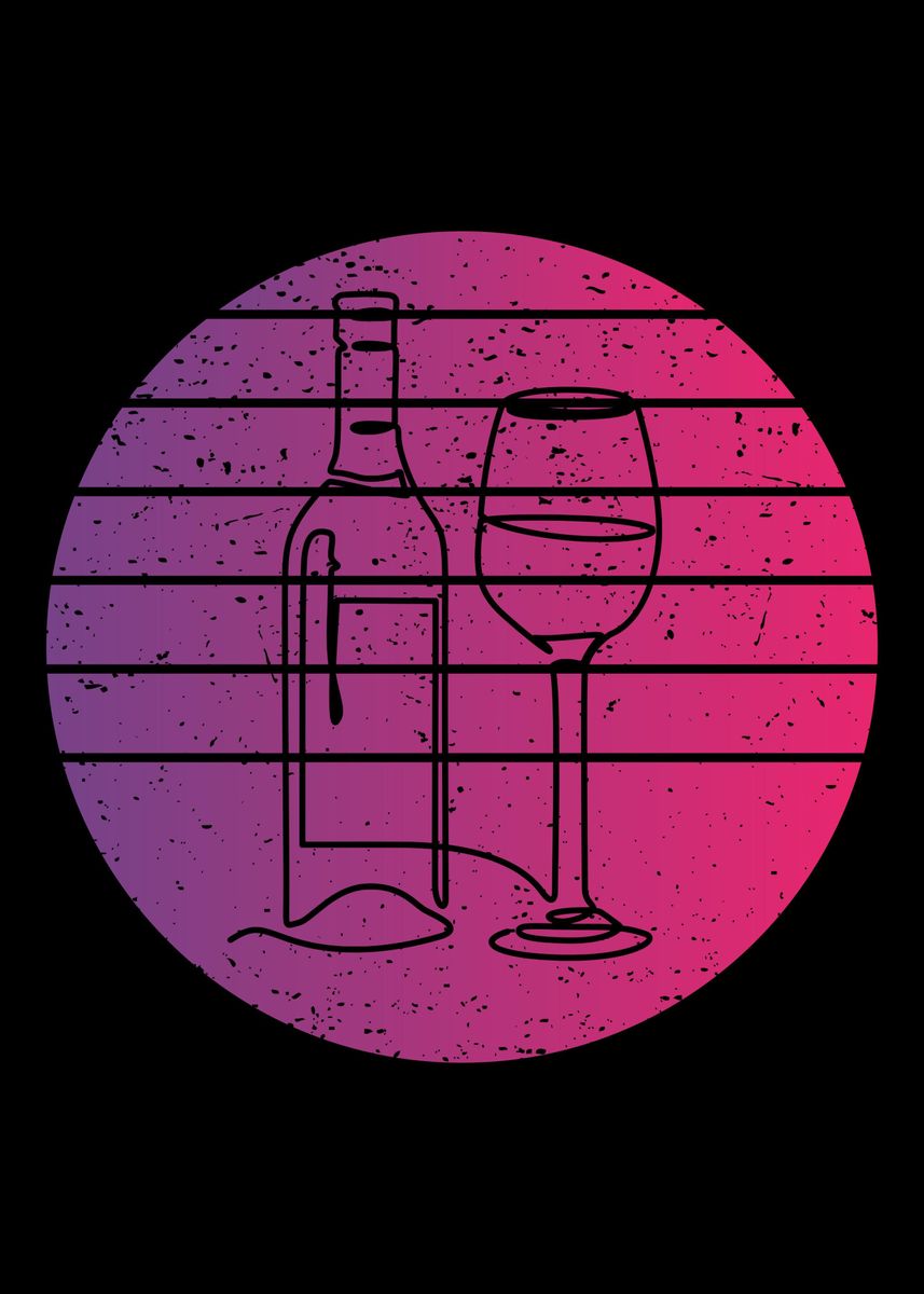 'Wine Retro Vintage' Poster by royalsigns | Displate