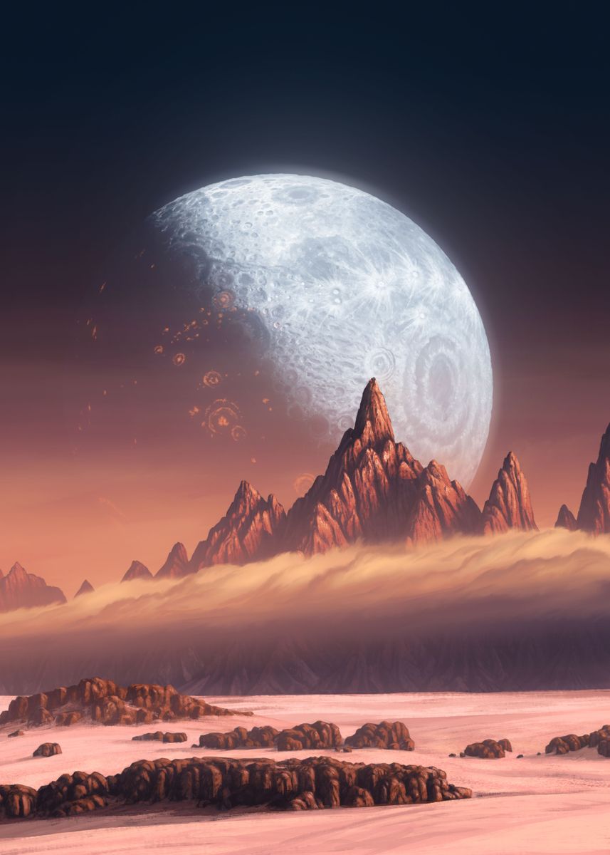 'Alien moon' Poster, picture, metal print, paint by Justinas Vitkus ...