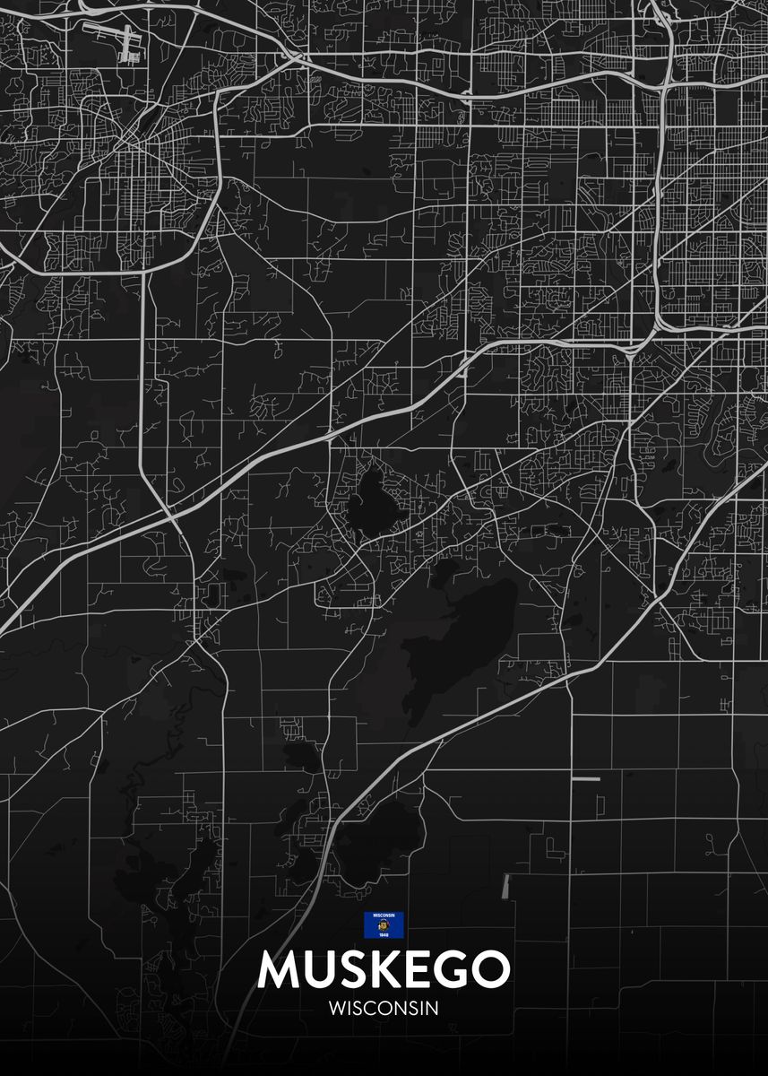 'Muskego WI' Poster, picture, metal print, paint by IMR Designs | Displate