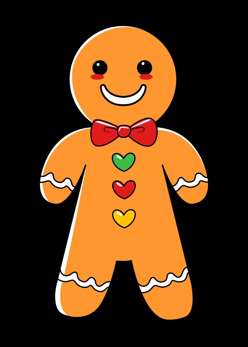 'Gingerbread Man' Poster, picture, metal print, paint by FunnyGifts ...
