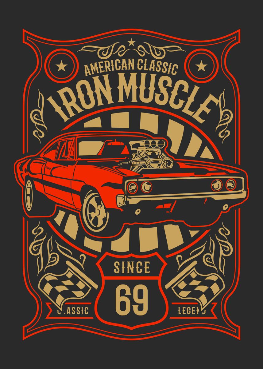 'Iron Muscle' Poster, picture, metal print, paint by Swagrid | Displate