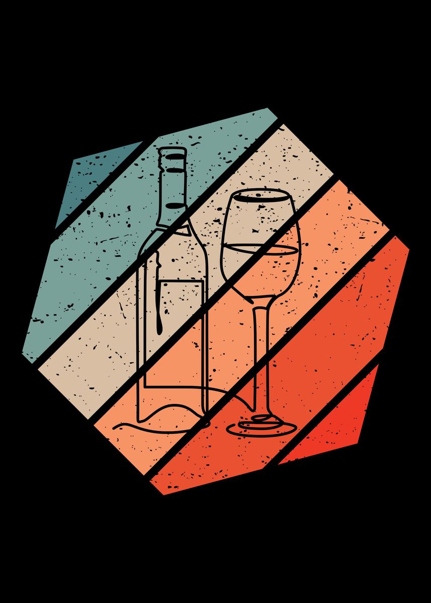 'Wine Retro Vintage' Poster by royalsigns | Displate