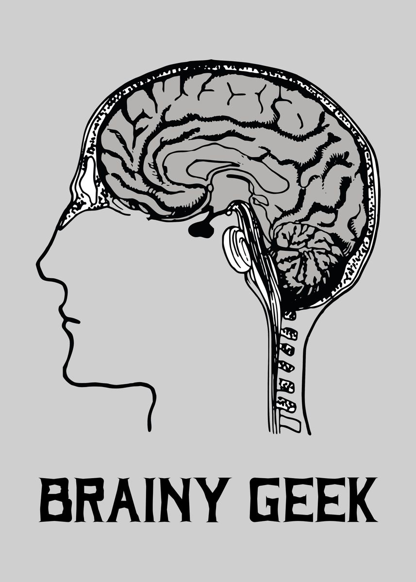 'Brainy Geek' Poster, picture, metal print, paint by arkitekta | Displate