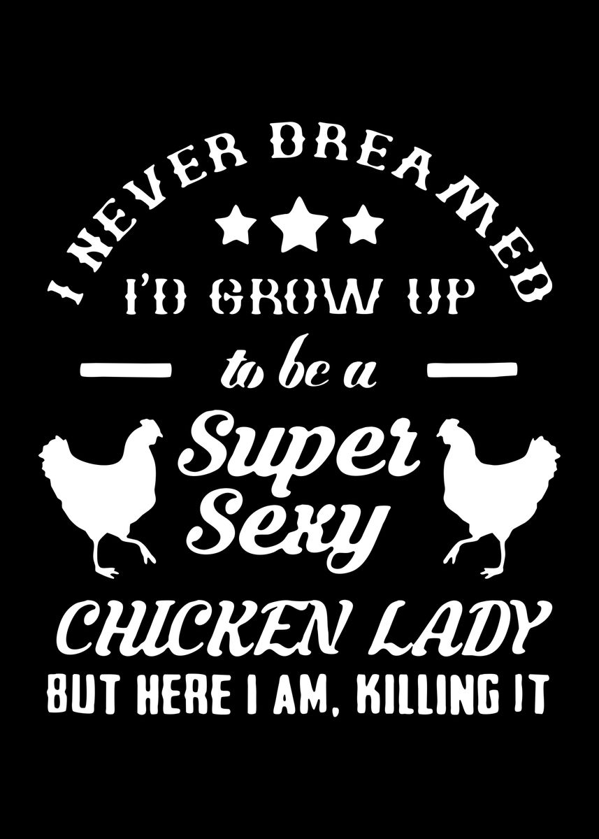 'chicken lady' Poster, picture, metal print, paint by retno triningsih ...