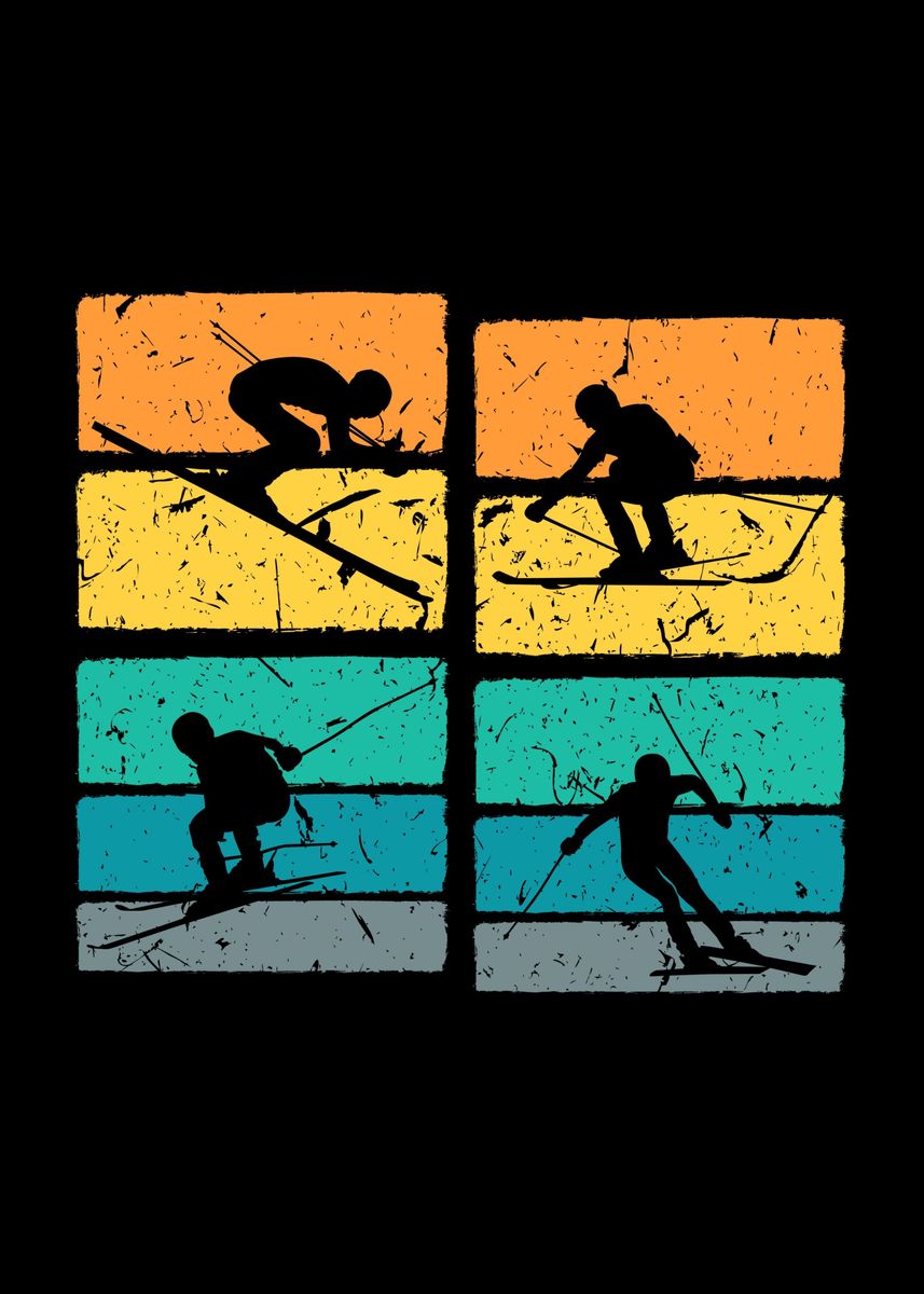 'Vintage Skiing Retro Ski' Poster by HumbaHarry Geitner | Displate