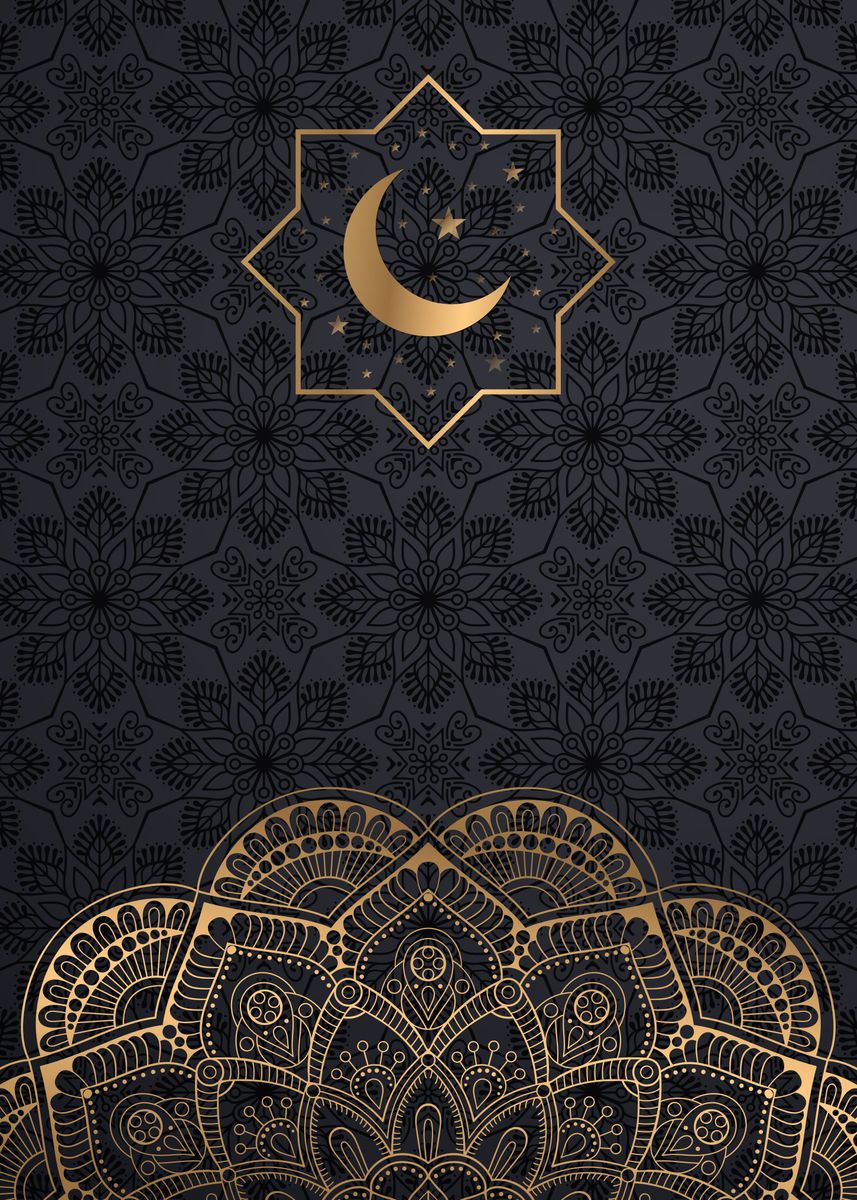 'Muslim Poster Moon Star' Poster by Amuse | Displate