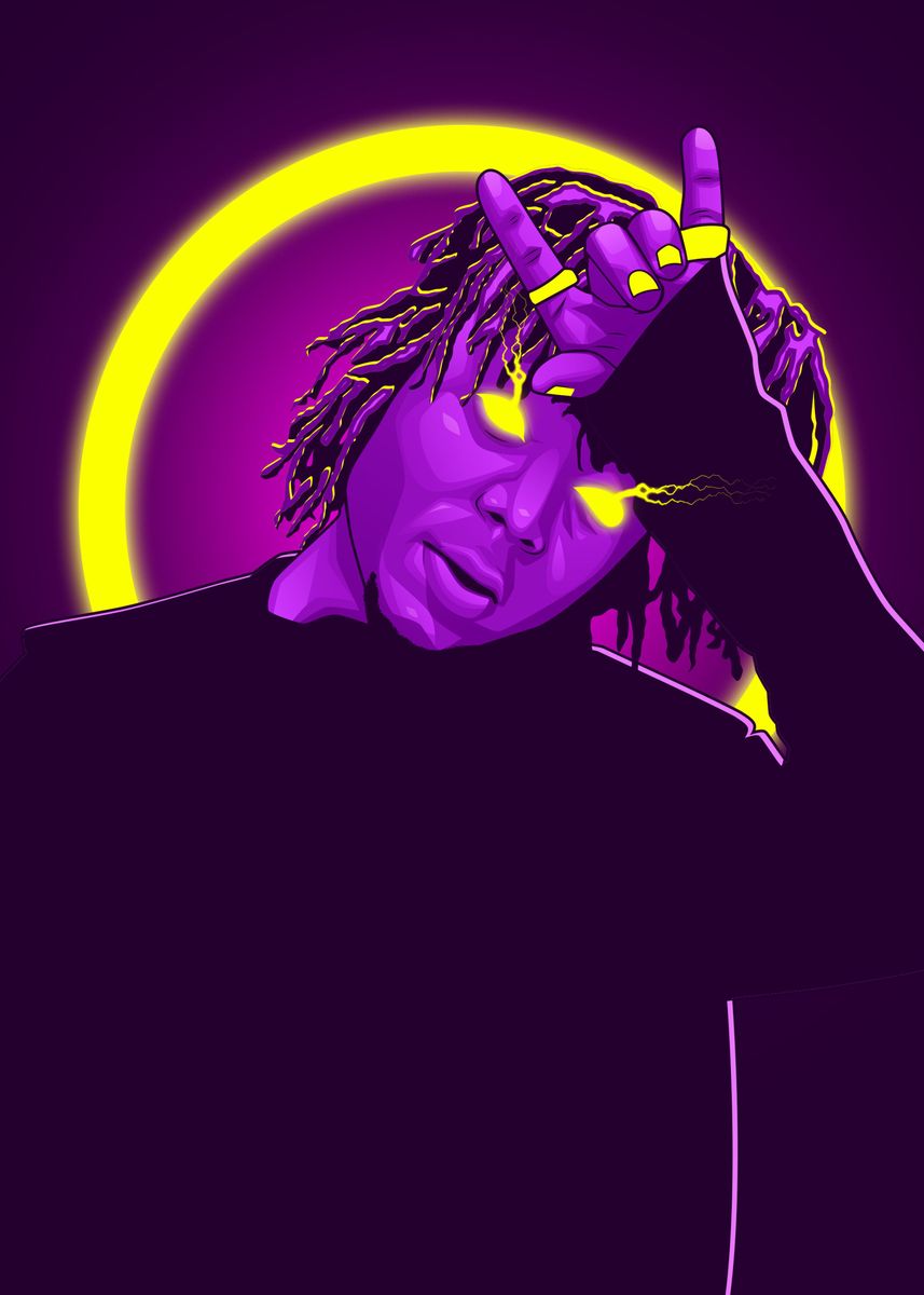 'JID Neon Rapper' Poster, picture, metal print, paint by Colorize ...