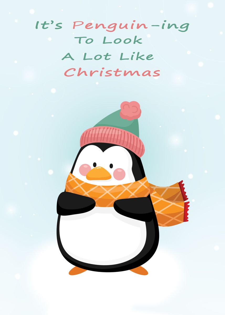 'Christmas penguin' Poster by Hristiyana Tsvetkova | Displate