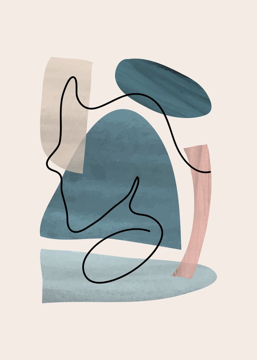 'Woman abstract line art' Poster, picture, metal print, paint by Human ...