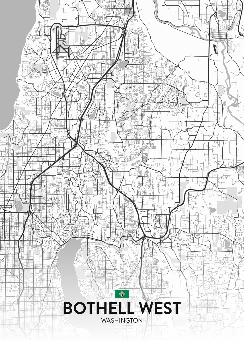 'Bothell West WA' Poster, picture, metal print, paint by IMR Designs ...