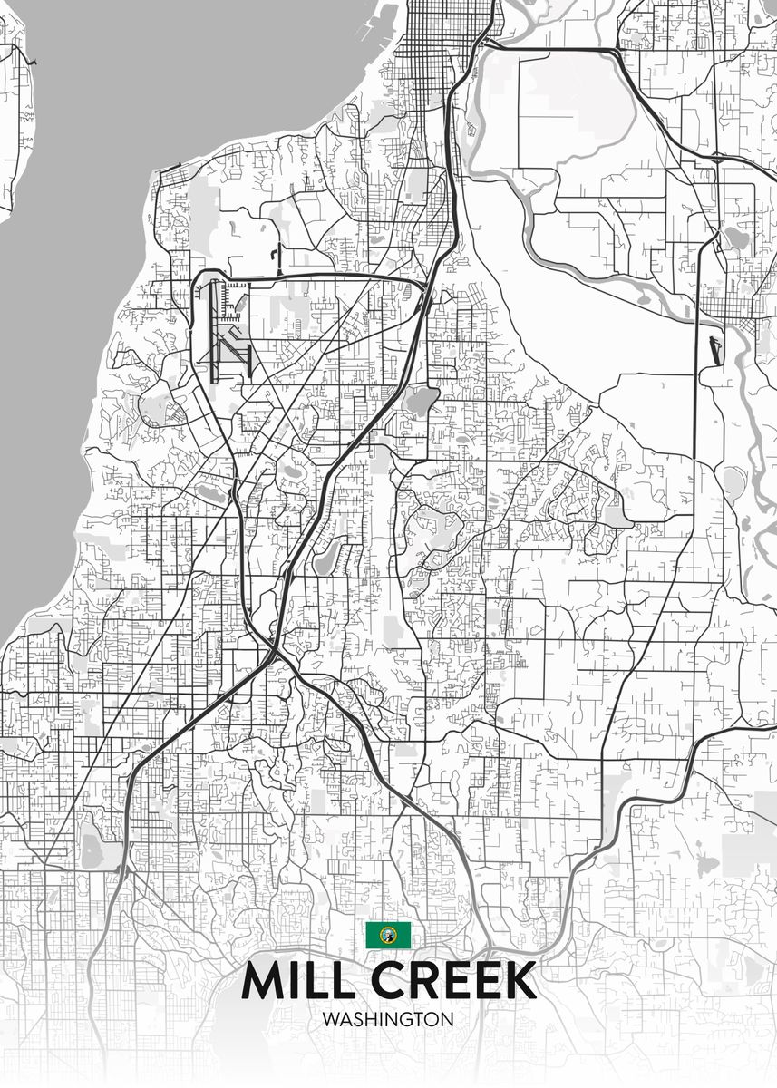 'Mill Creek WA' Poster, picture, metal print, paint by IMR Designs ...