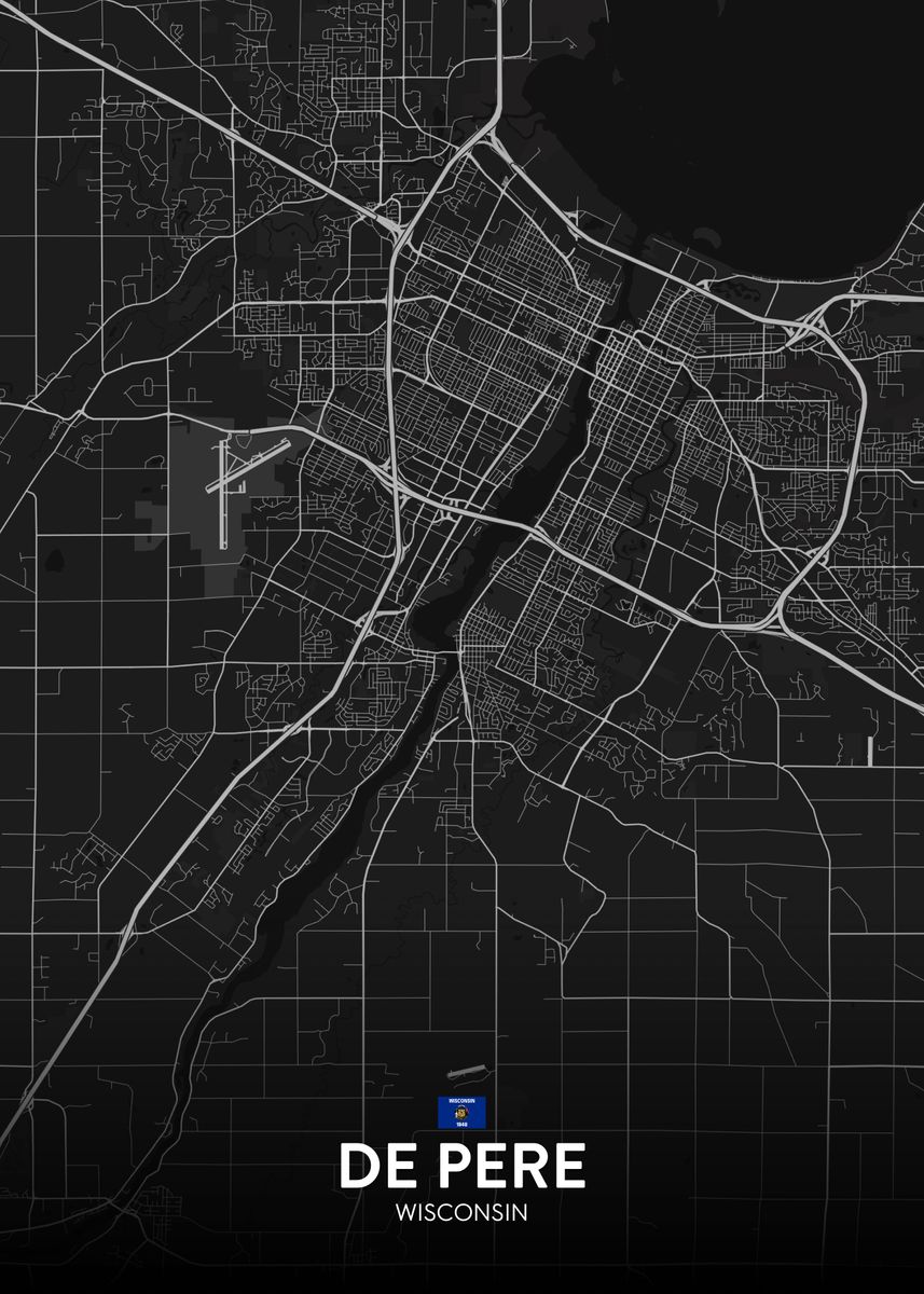 'De Pere WI' Poster, picture, metal print, paint by IMR Designs | Displate