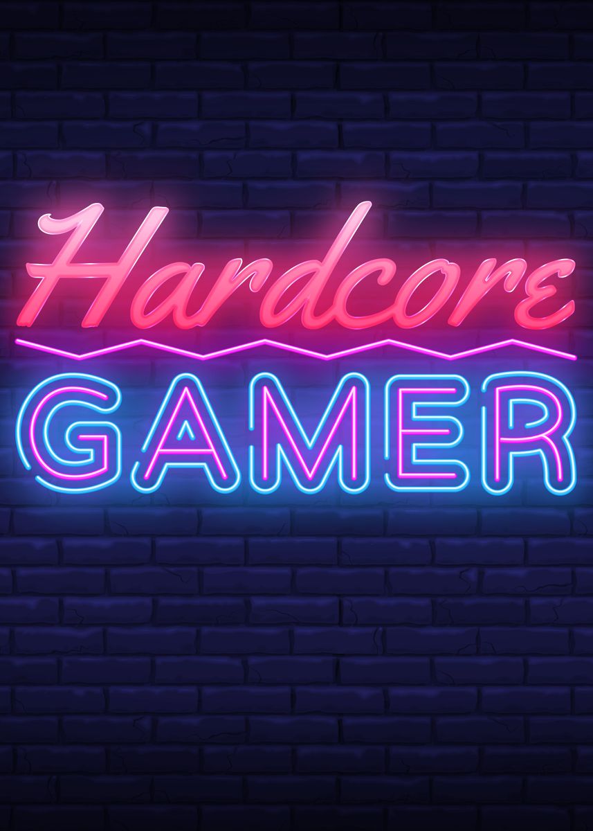 'Hardcore Gamer' Poster, picture, metal print, paint by Illustration ...