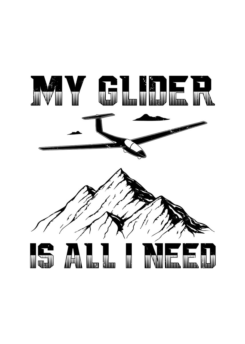 'Glider Gliding Soar Gifts' Poster by TW Design | Displate