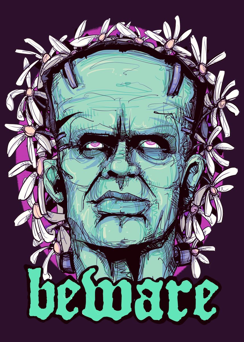 'Beware' Poster, picture, metal print, paint by LVB Art | Displate