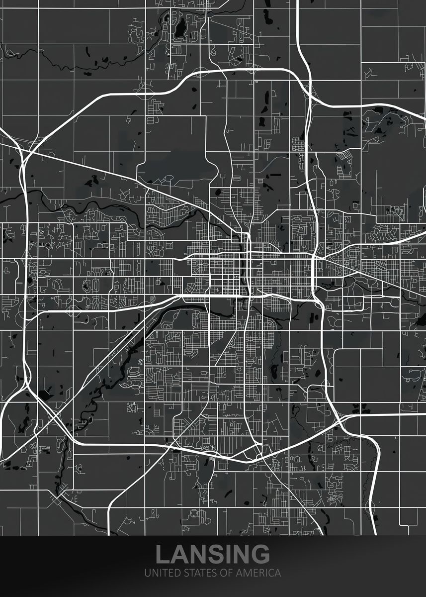 'Lansing USA' Poster by Zake Yonkou | Displate