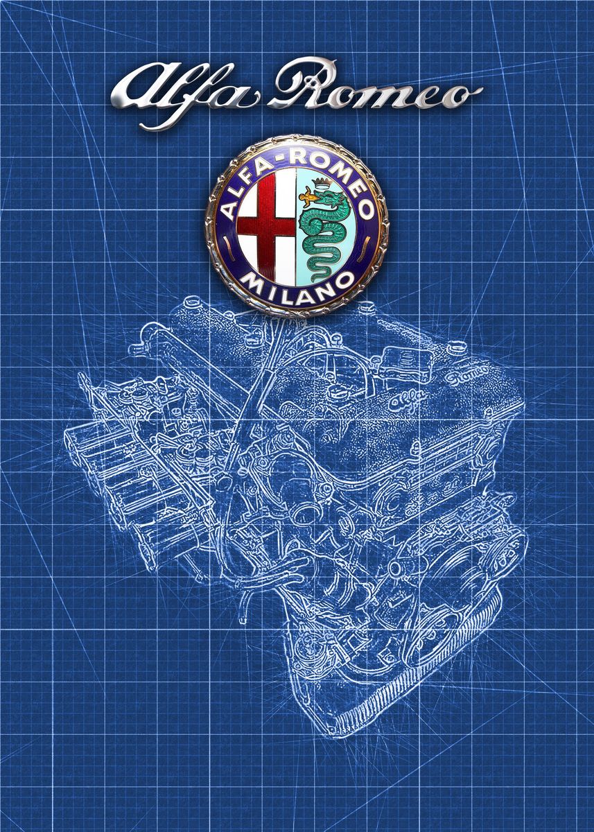 'Alfa Romeo Motor' Poster, picture, metal print, paint by Petra ...