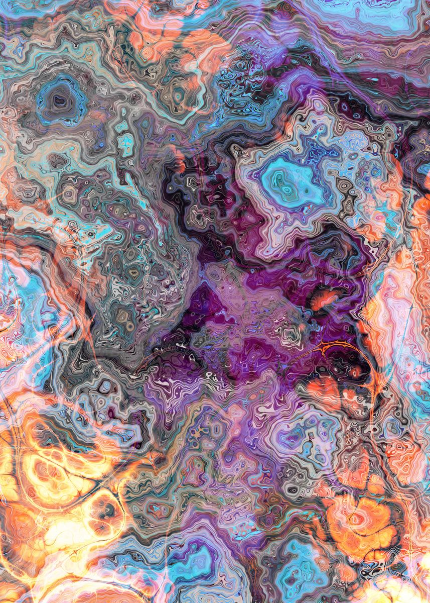 'Psychedelic Marble 04' Poster, picture, metal print, paint by Aloke ...