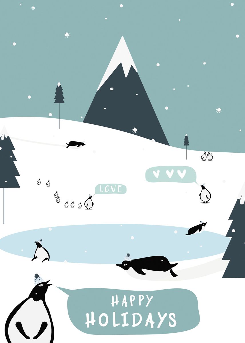 'Winter Holiday' Poster, picture, metal print, paint by Hristiyana ...