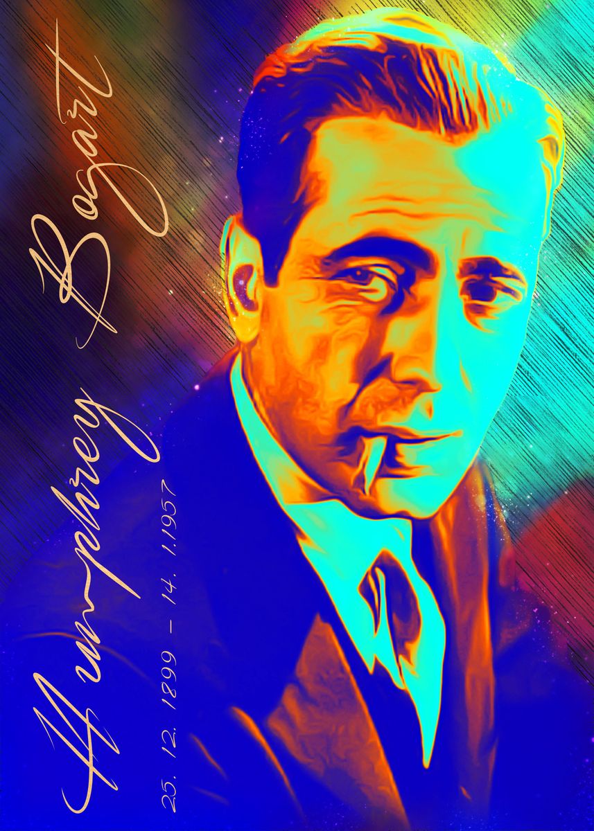 'Humphrey Bogart' Poster, picture, metal print, paint by Petra ...