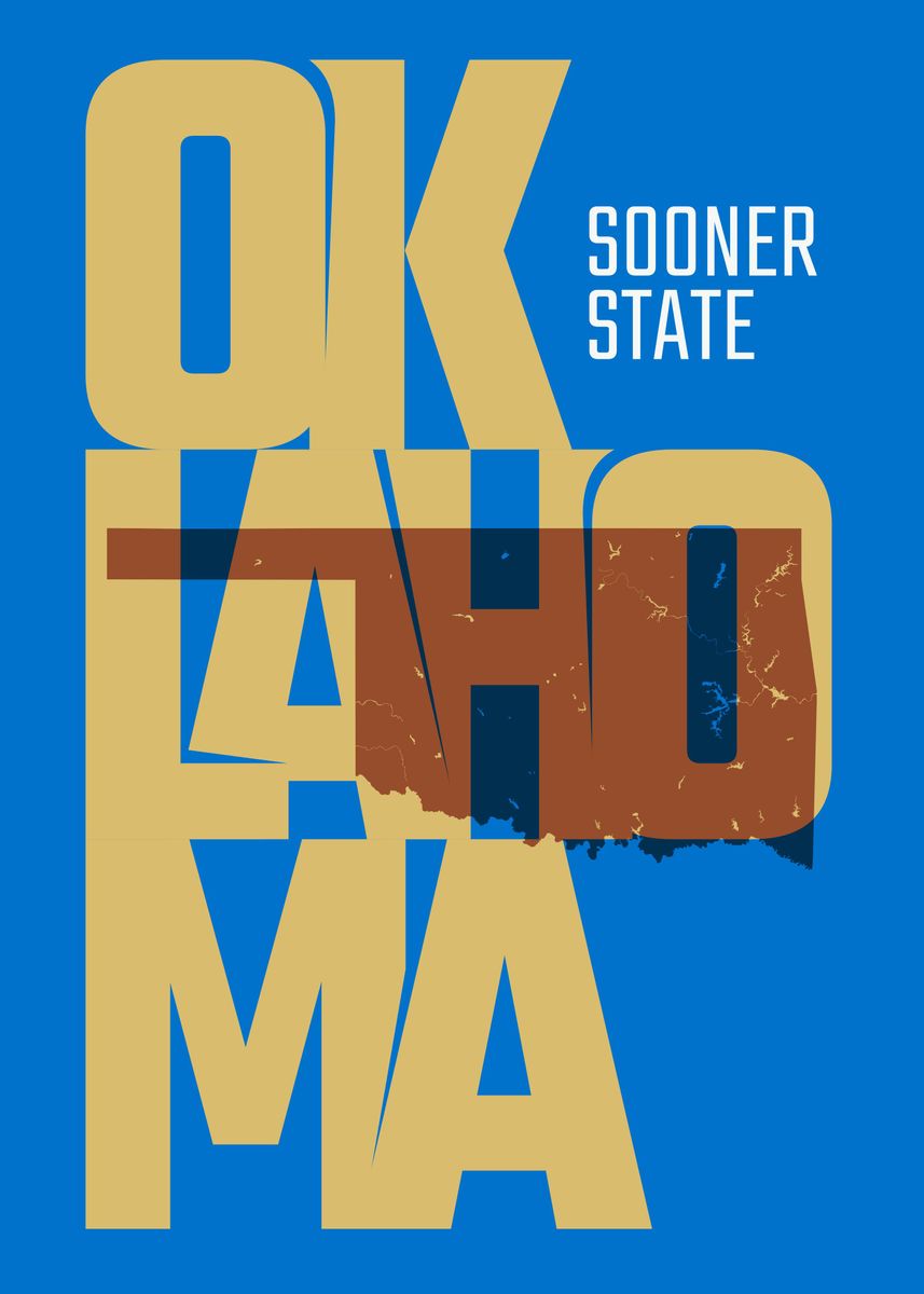 'OKLAHOMA POSTER' Poster, picture, metal print, paint by Paulix Bed ...