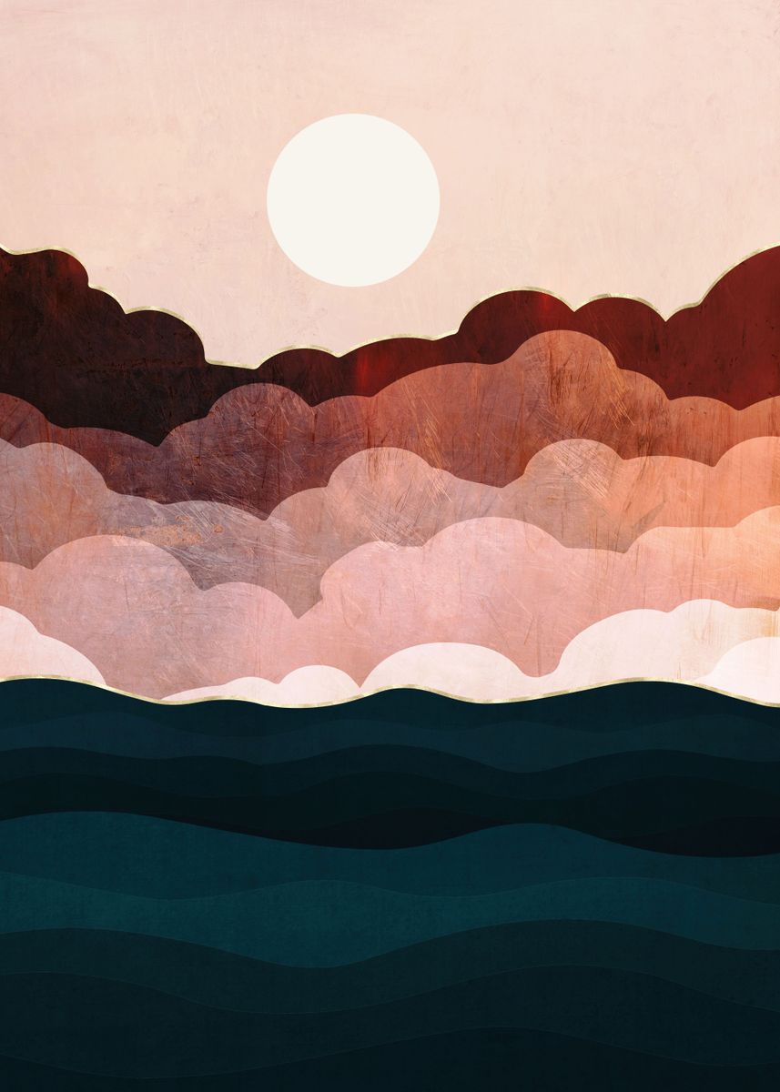 'Amber Clouds' Poster, picture, metal print, paint by SpaceFrog Designs ...