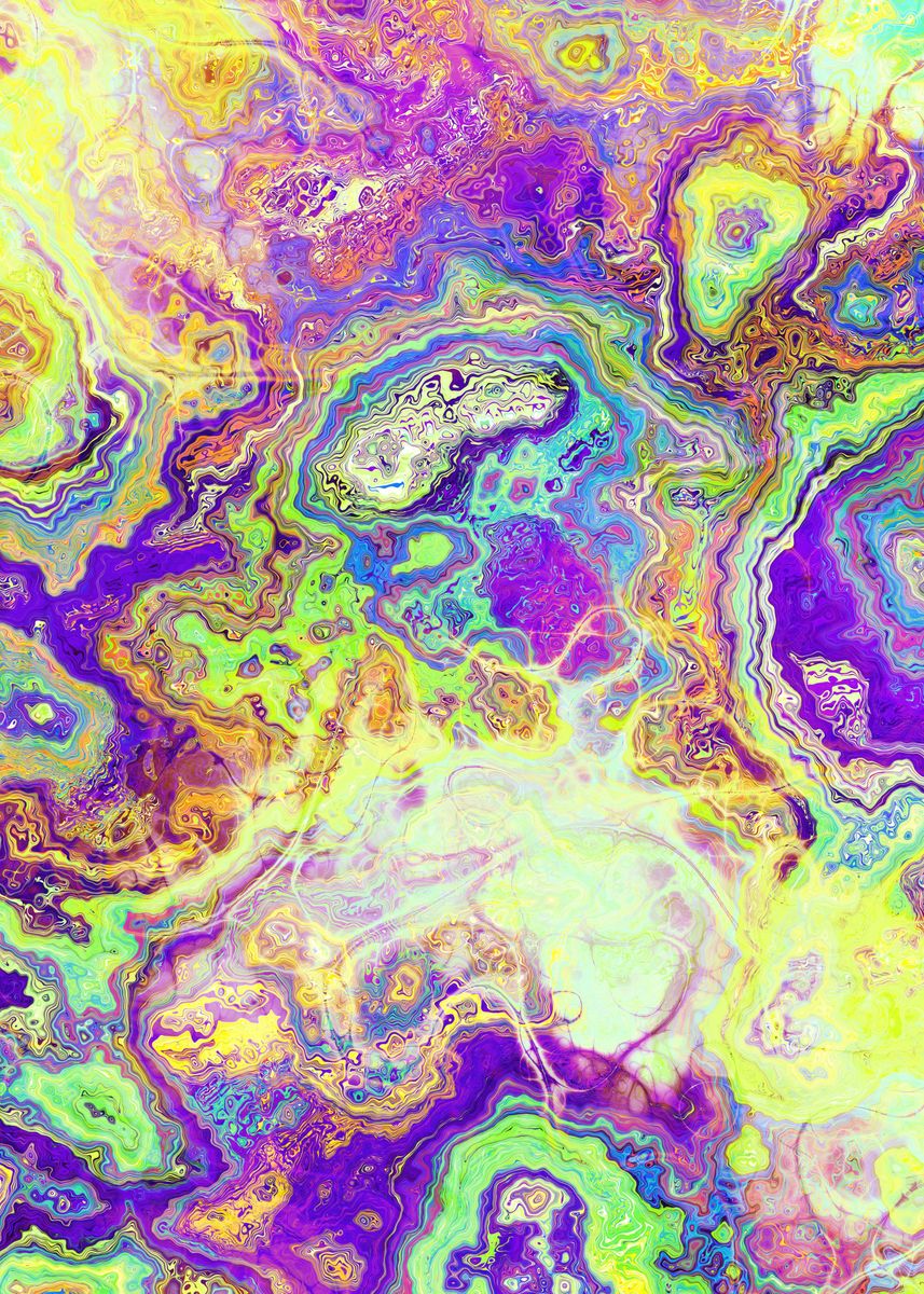 'Psychedelic Marble 10' Poster, picture, metal print, paint by Aloke ...