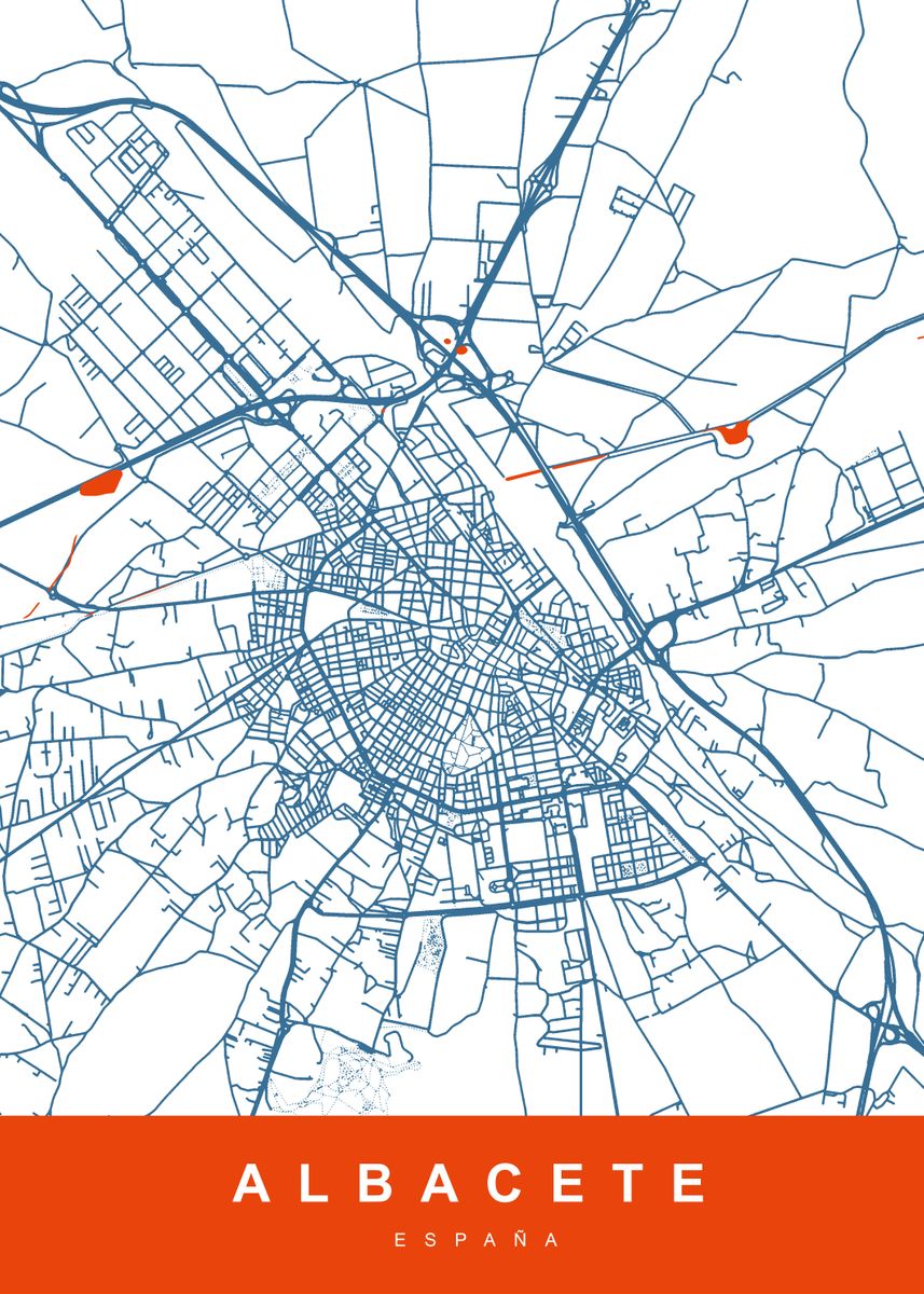 'ALBACETE Map Spain' Poster by UrbanMaps | Displate