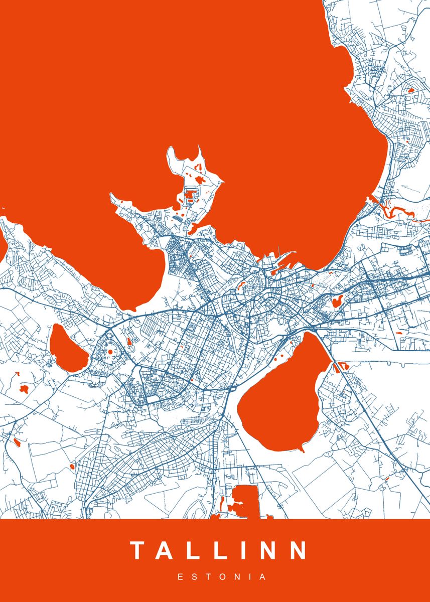 'TALLINN Map ESTONIA' Poster by UrbanMaps | Displate