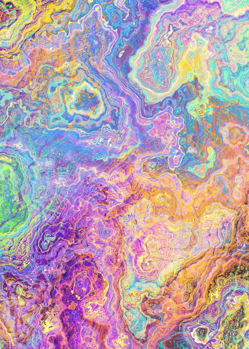 'Psychedelic Marble 12' Poster, picture, metal print, paint by Aloke ...