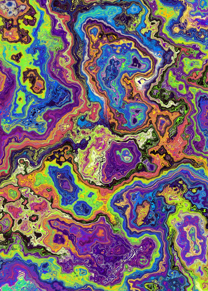 'Psychedelic Marble 17' Poster, picture, metal print, paint by Aloke ...