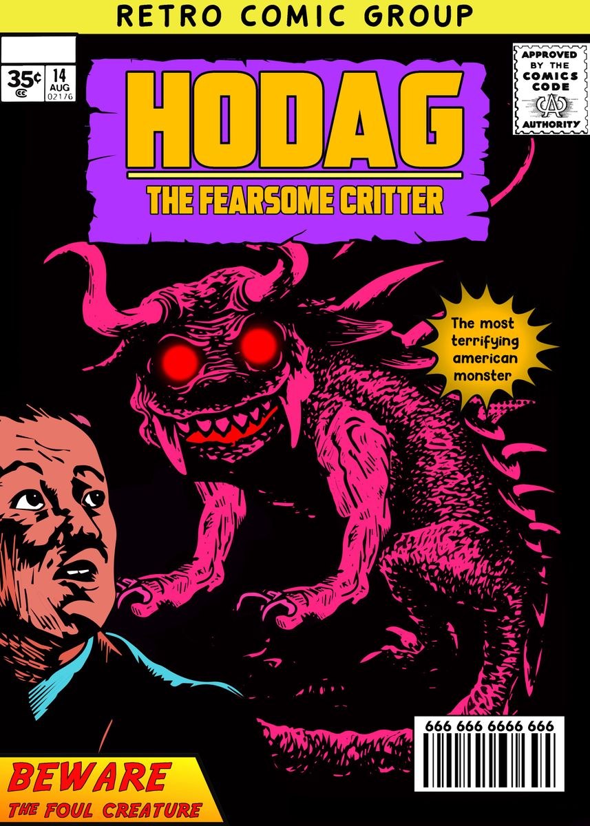 'HODAG VINTAGE COMIC' Poster, picture, metal print, paint by ...