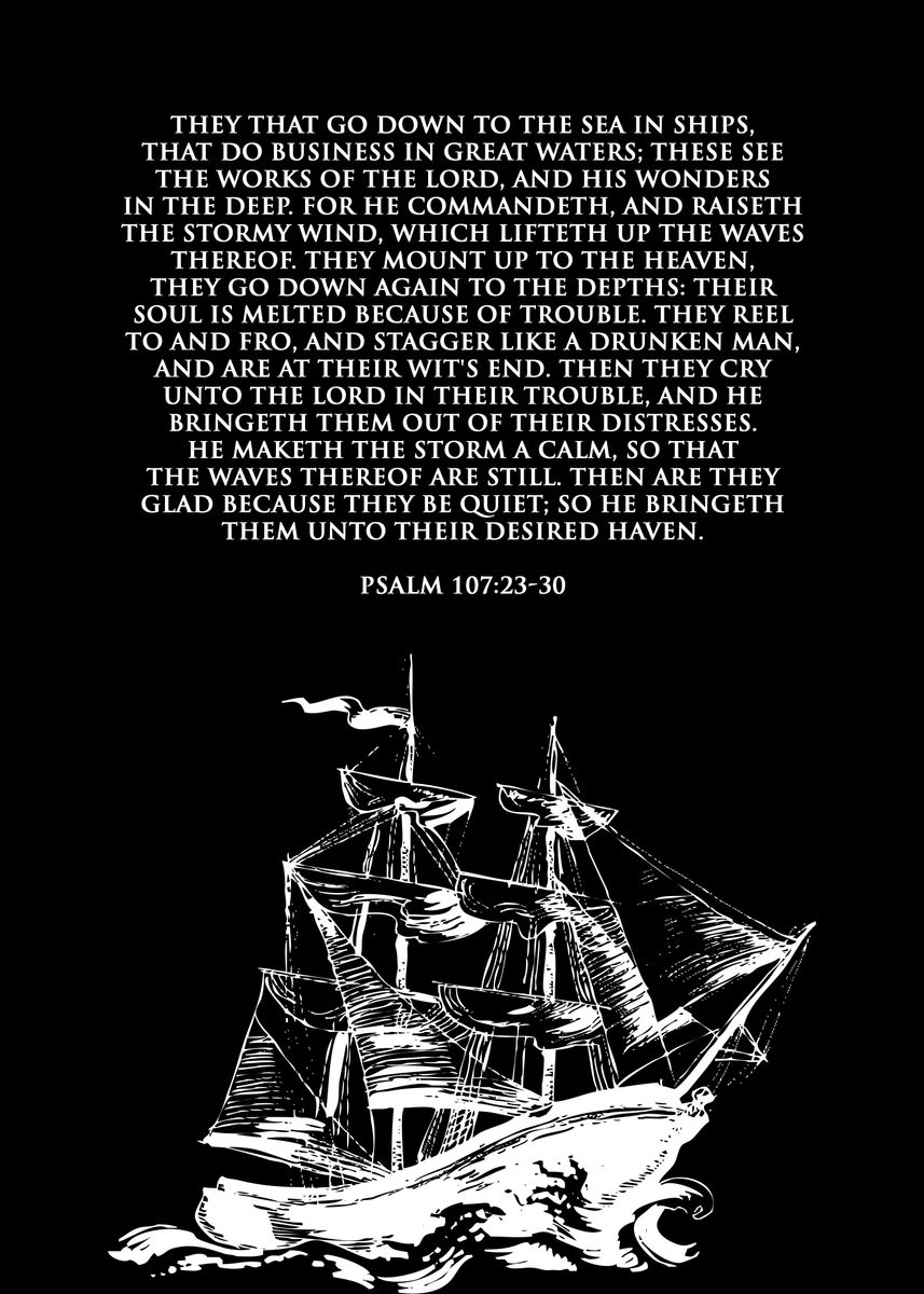 'Psalm 107 23 30' Poster, picture, metal print, paint by ABConcepts ...