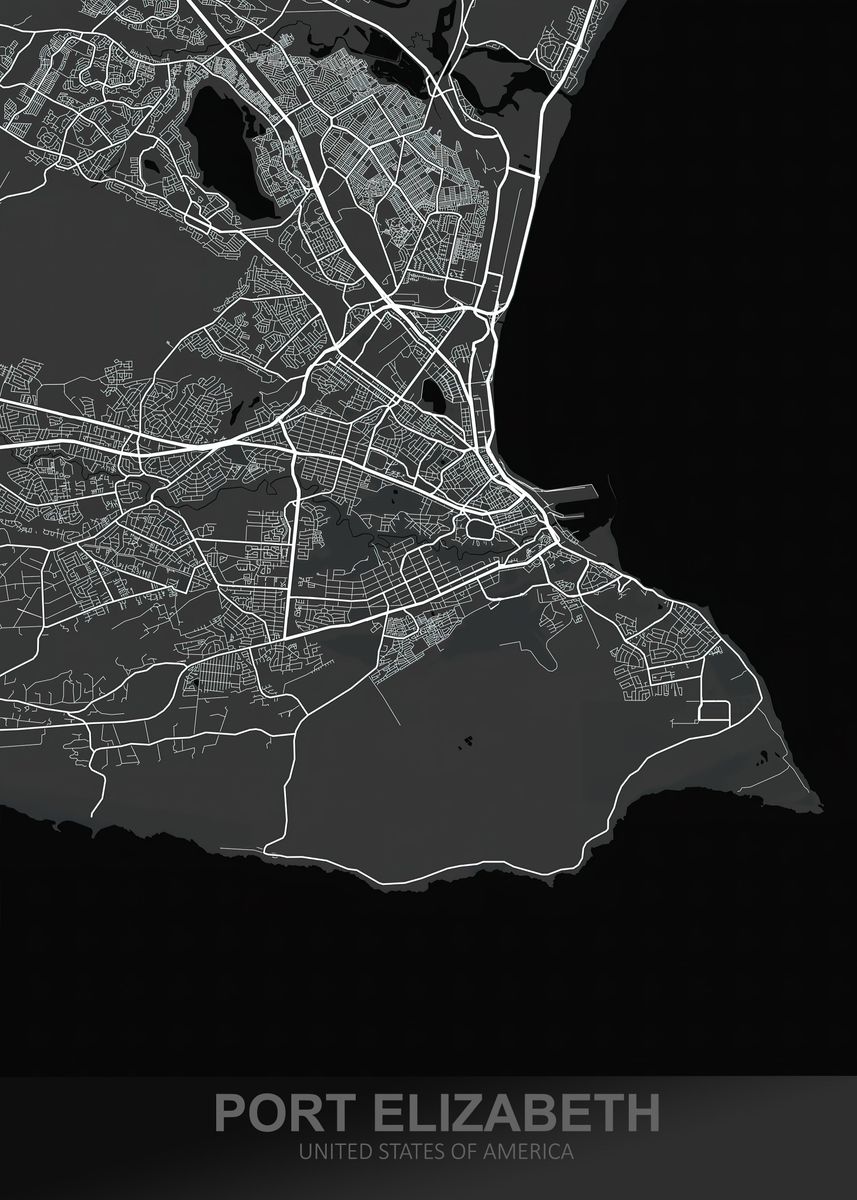 'Port Elizabeth USA' Poster, picture, metal print, paint by Zake Yonkou ...