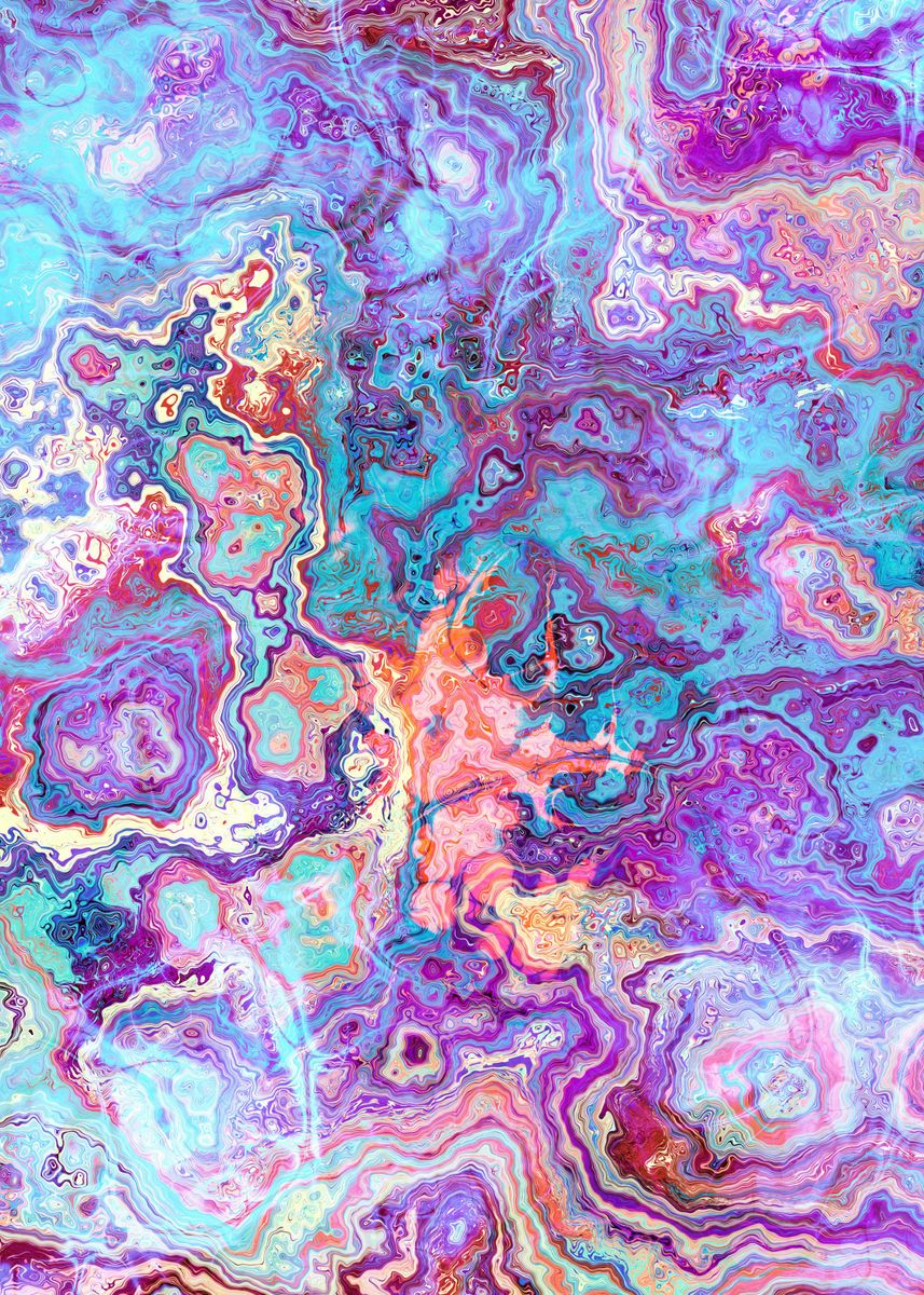 'Psychedelic Marble 07' Poster by Aloke Design | Displate